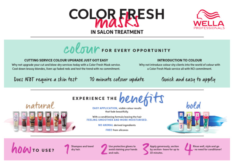 Wella - Color Fresh Masks - Service 1pager v2 (7.10.20) | PDF | Human ...