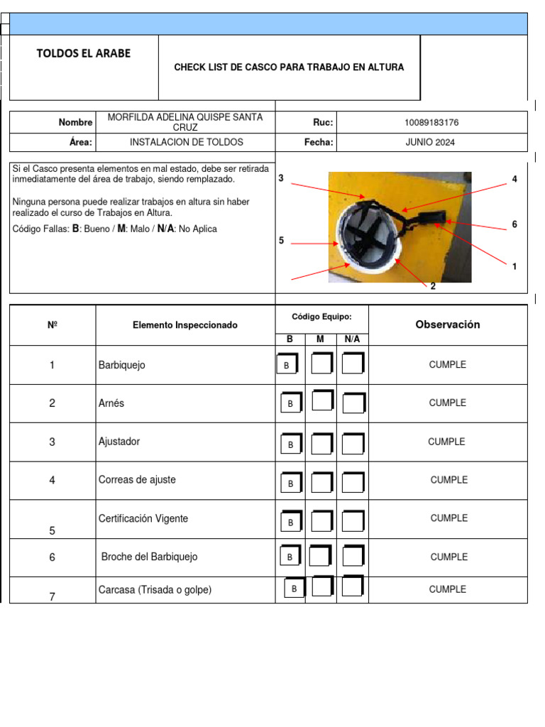 Check List Casco | PDF