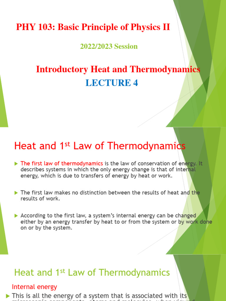 PHY 103 Lecture 4 | Download Free PDF | Heat | Latent Heat