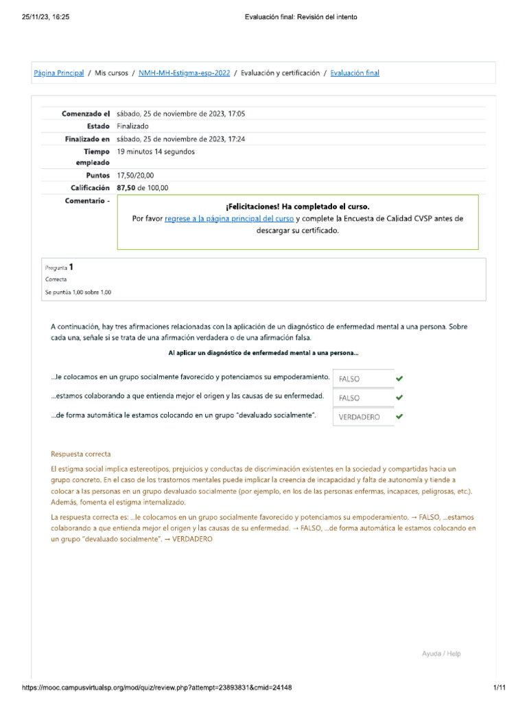 Respuestas Entendiendo y Actuando Contra El Estigma de Salud Mental | PDF