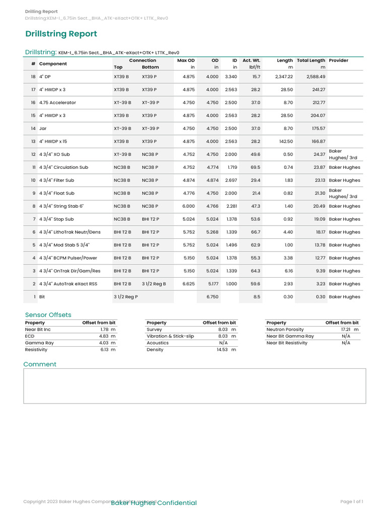 KEM-I - 6.75in Sect. - BHA - ATK-eXact+OTK+LTTK - Drlg+Logging - Rev1 ...