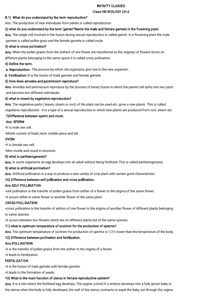 class 8 bio ch-2 | PDF | Sexual Reproduction | Flowers