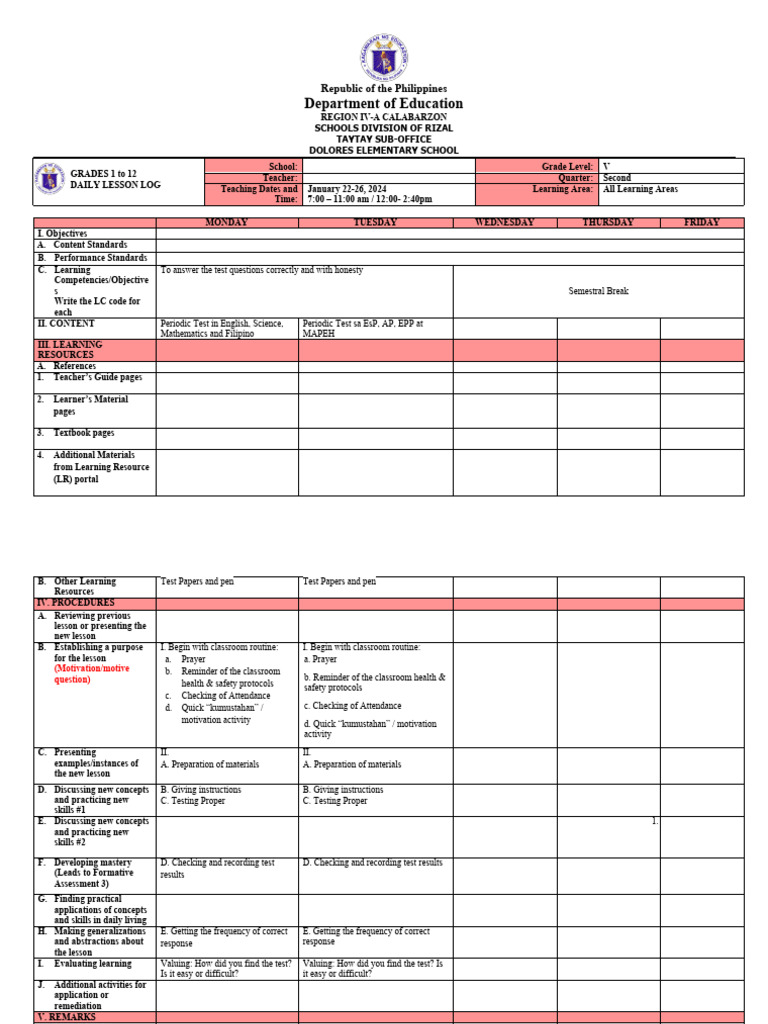 Test Day WLP Q2 | PDF | Learning | Pedagogy