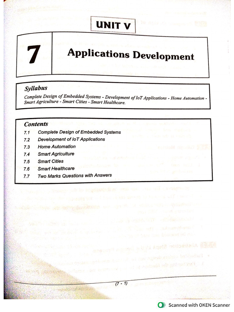 Embedded Systems and IOT Unit-5 | PDF