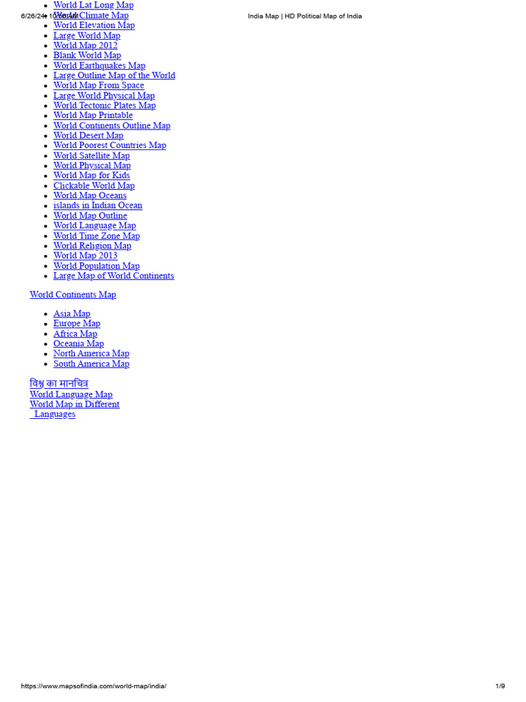 India Map _ HD Political Map of India | PDF | Economy Of India | South Asia
