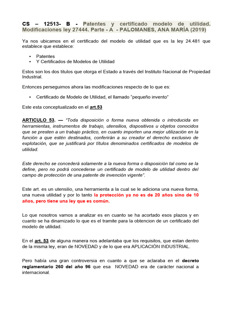 CS - 12513 - B - Patentes y Certificados | PDF | Patentar | Ley de Patentes