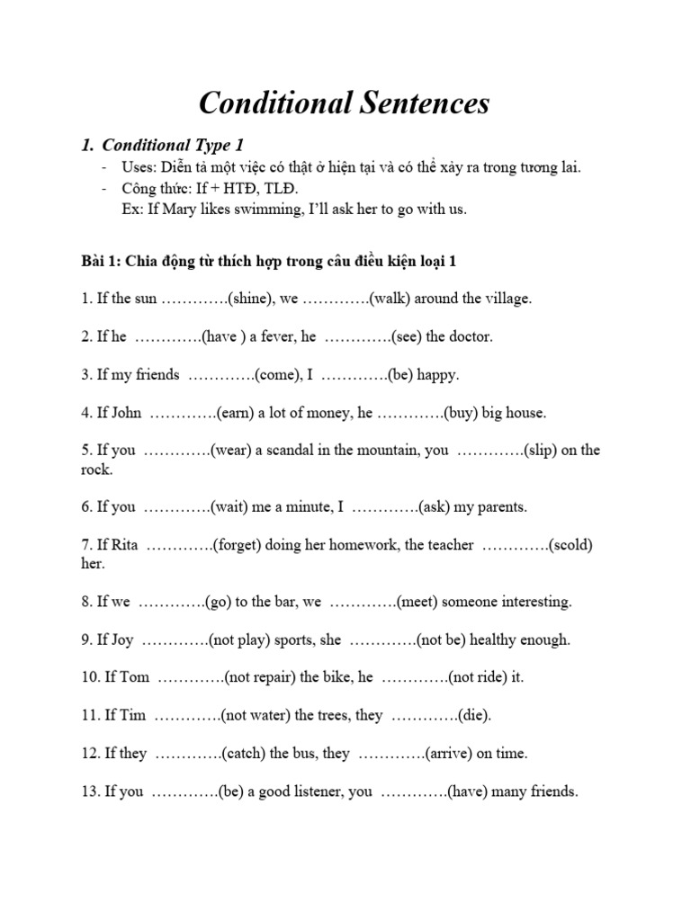 Conditional Sentence1 Vs Ex | PDF