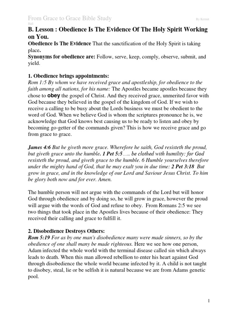 Lesson B Obedience Is The Evidence of Our Faith. | PDF | Jesus | Baptism