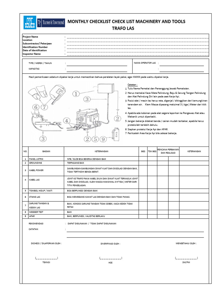 Form Ceklist Trafo Las | PDF