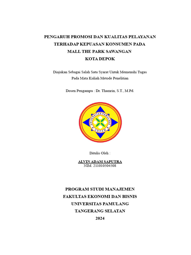 Bismillah Proposal Metlit & Skripsi Alvin | PDF