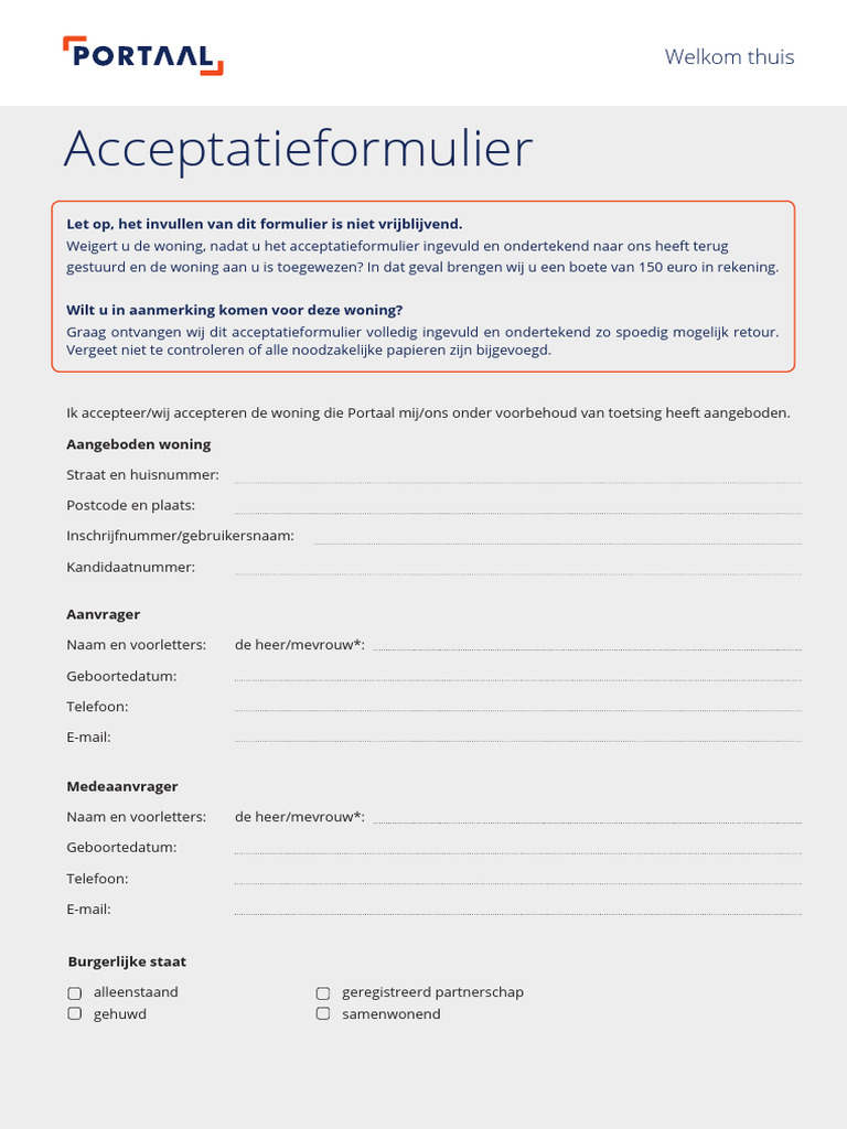 Acceptatieformulier | PDF