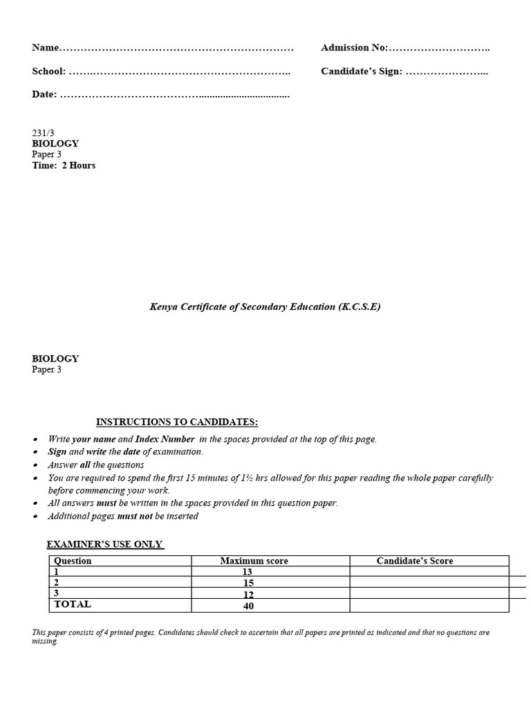 Biology Practical Exam 25 Questions | PDF