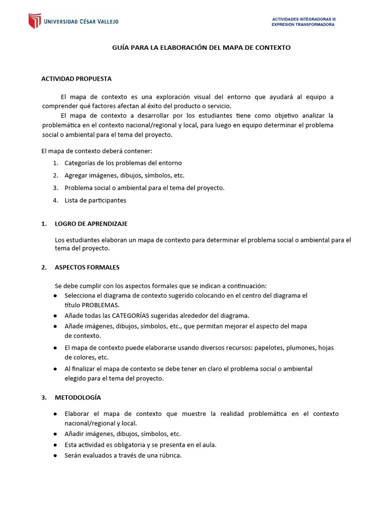 Mapa de Contexto | PDF | Evaluación | Mapa