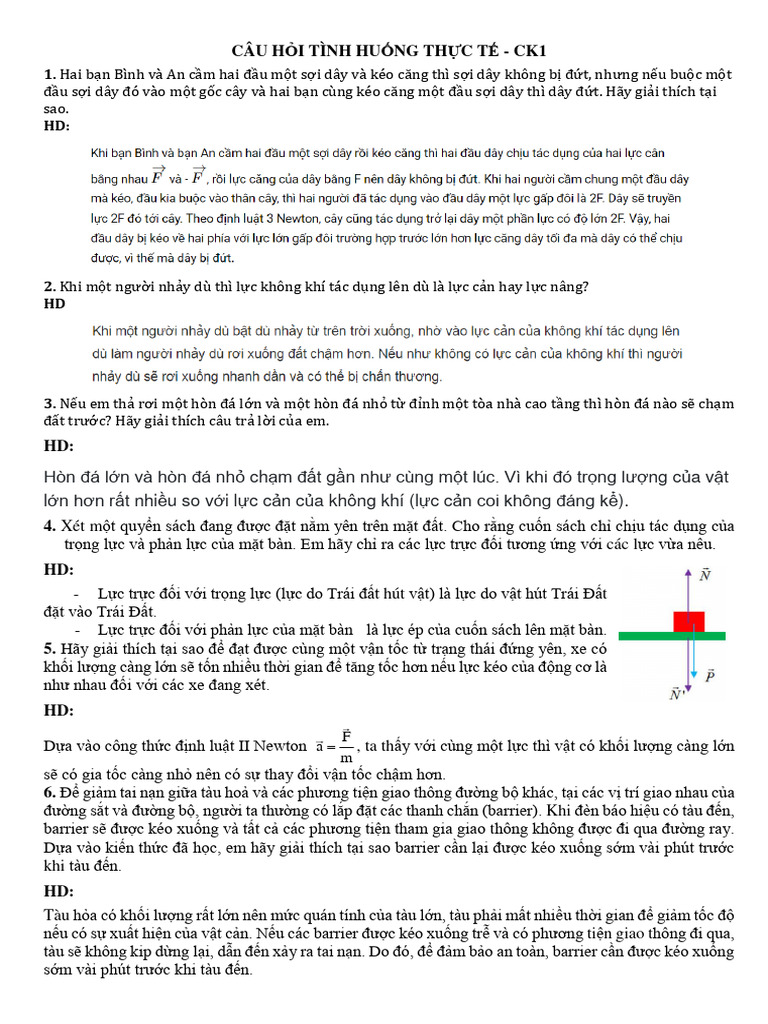 CÂU HỎI TÌNH HUỐNG THỰC TẾ CK1 | PDF