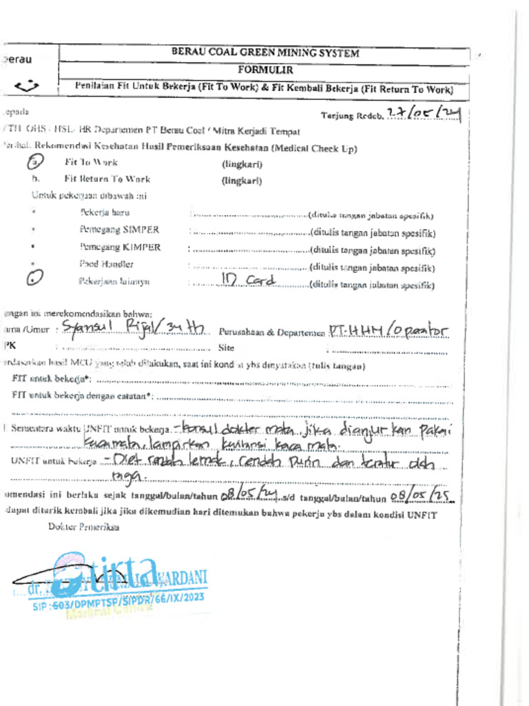 FTW - SYAMSUL RIJAL - PT HHN | PDF