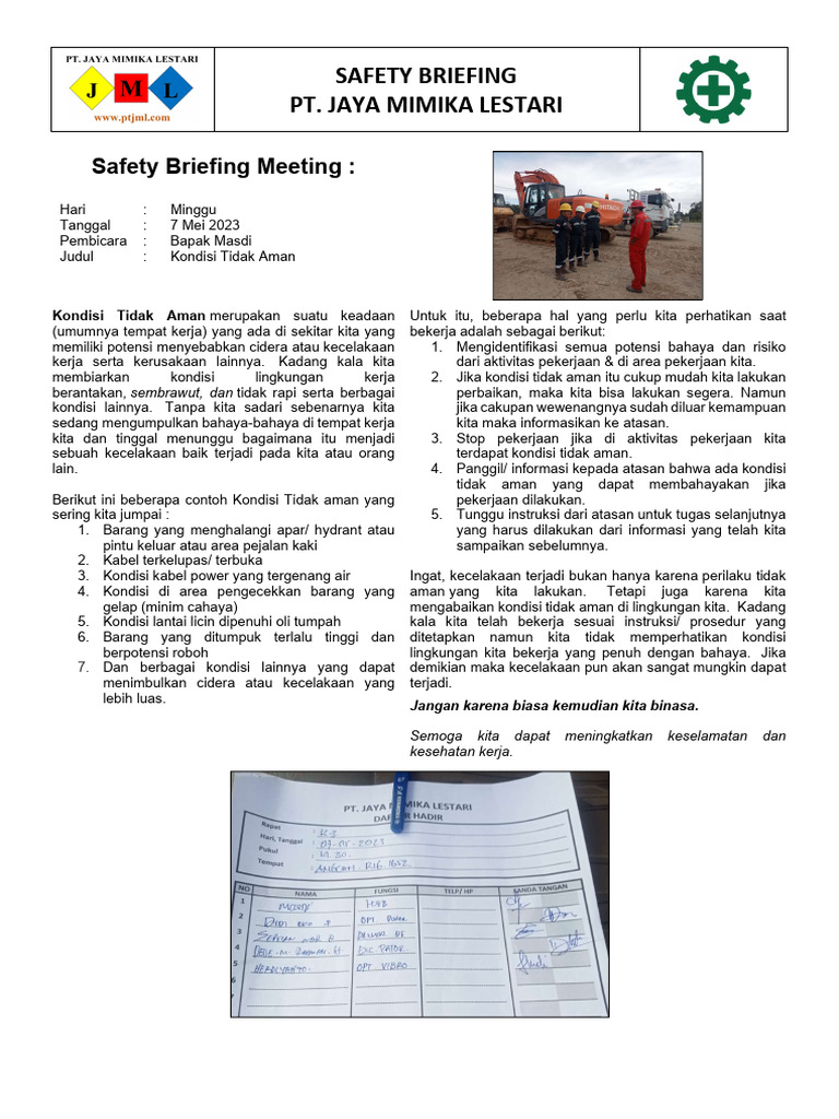 Safety Breafing - Kondisi Tidak Aman | PDF