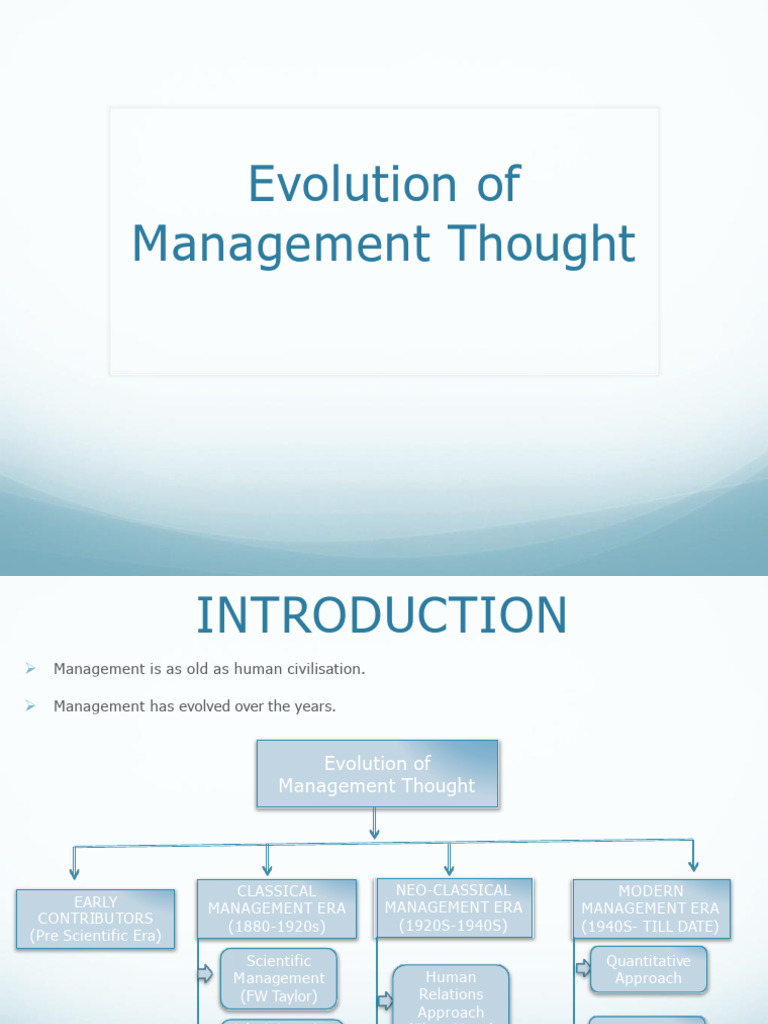 Evolution of Management Thought Final | PDF | System | Statistics