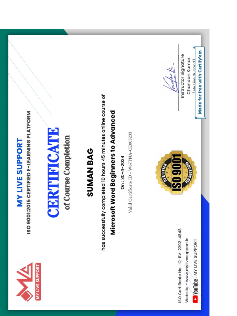Word Certificate | PDF