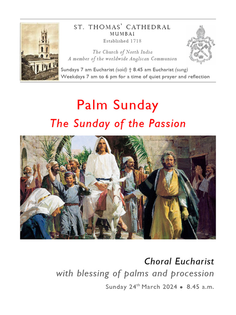 Palm Sunday - Eucharist&Blessing of Palms | PDF | Eucharist | Jesus