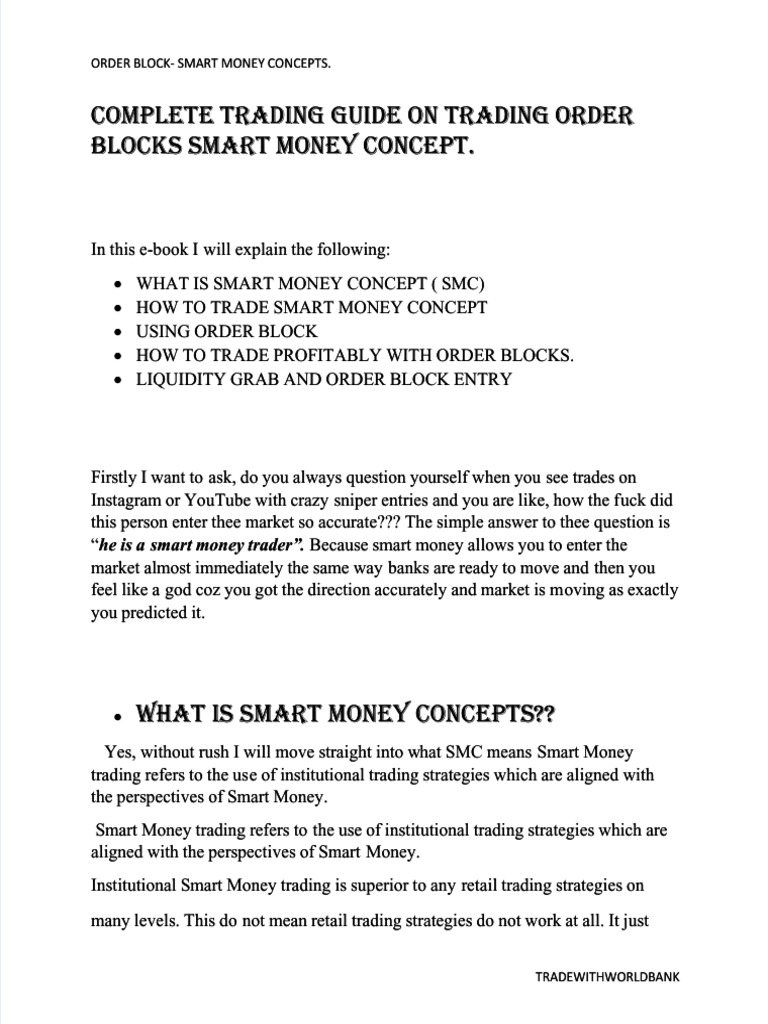 Smart Money Concepts: Order Block Guide | PDF | Financial Markets ...