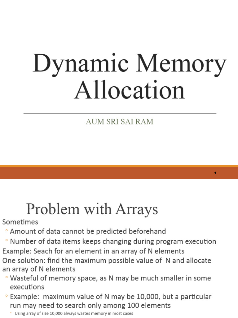 Lecture9 - Dynamic Allocation | PDF | Pointer (Computer Programming ...