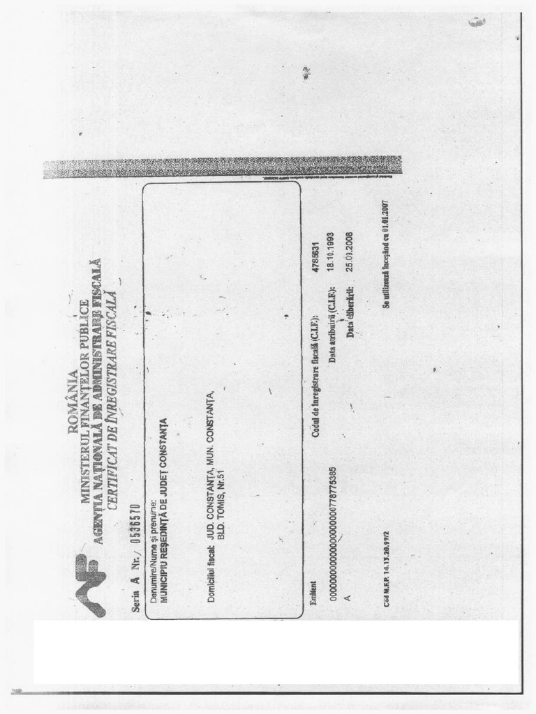 CUI Mun. Constanta | PDF