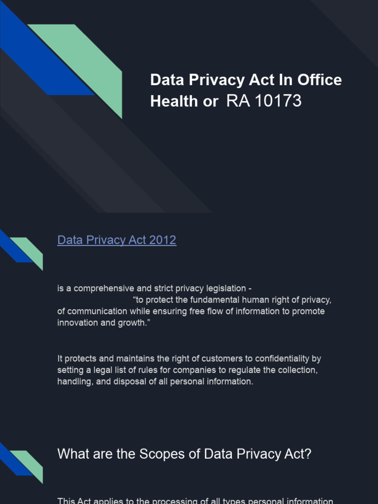 Data Privacy Act in Office Health | PDF | Medical Record | Privacy