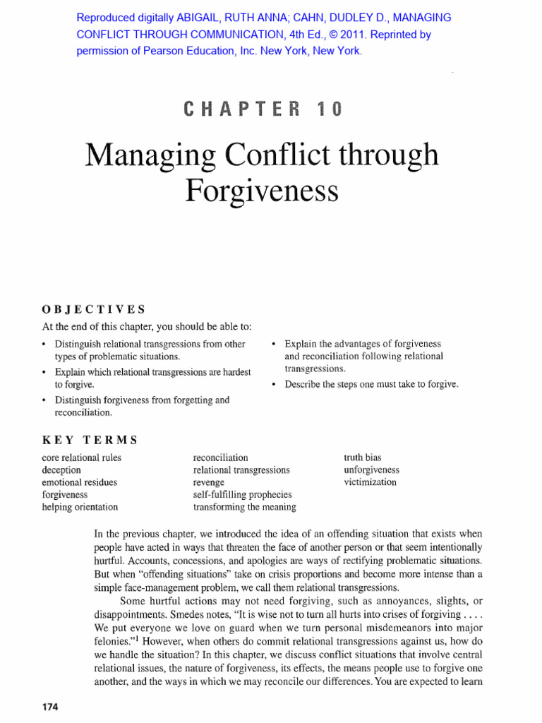 Managing Conflict through Forgiveness | PDF | Forgiveness | Empathy