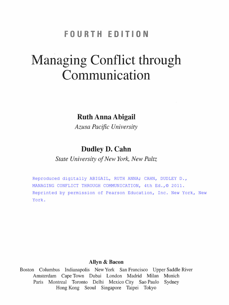 Managing Conflict Through Communication | PDF | Behavioural Sciences | Psychological Concepts