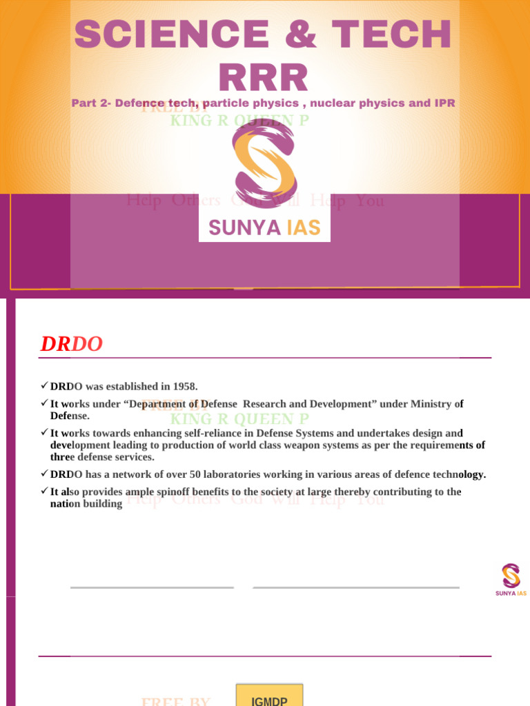 Part 2 Defence Tech, Particle Physics, Nuclear Physics and IPR S&T | PDF | Matter | Large Hadron ...