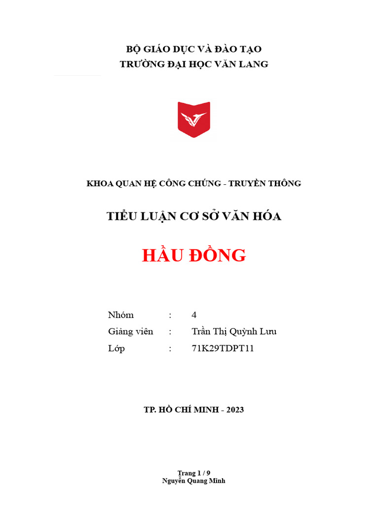 CSVH Tiểu luận giữa kỳ | PDF