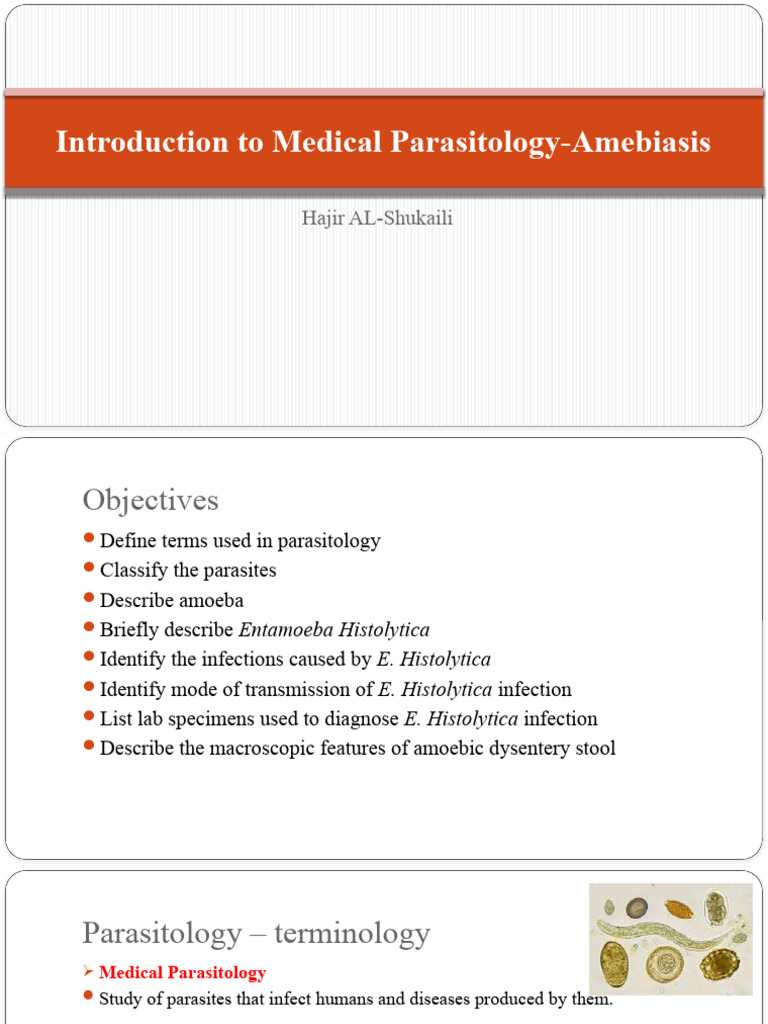 Introduction to Parasitology-Amebiasis | PDF | Organisms | Microbiology
