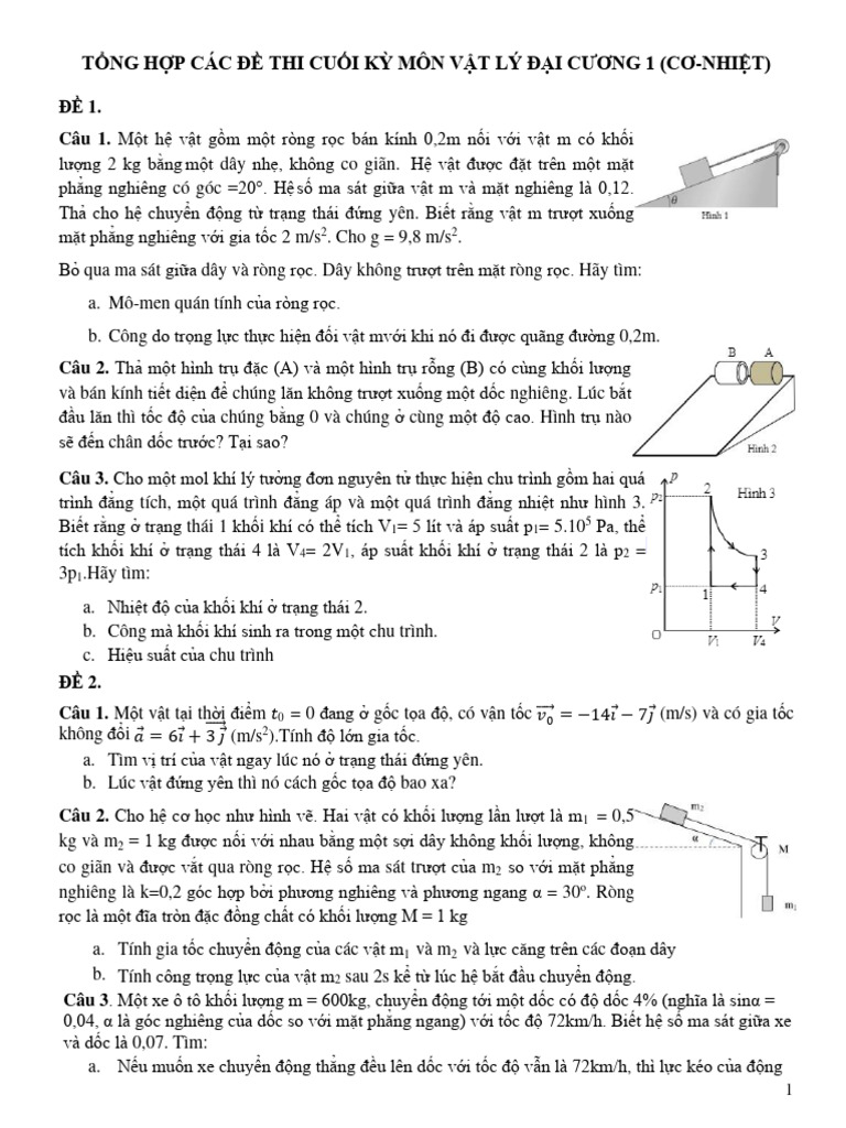Tong Hop Cac de Thi VLDC1-Cuoi Ki | PDF