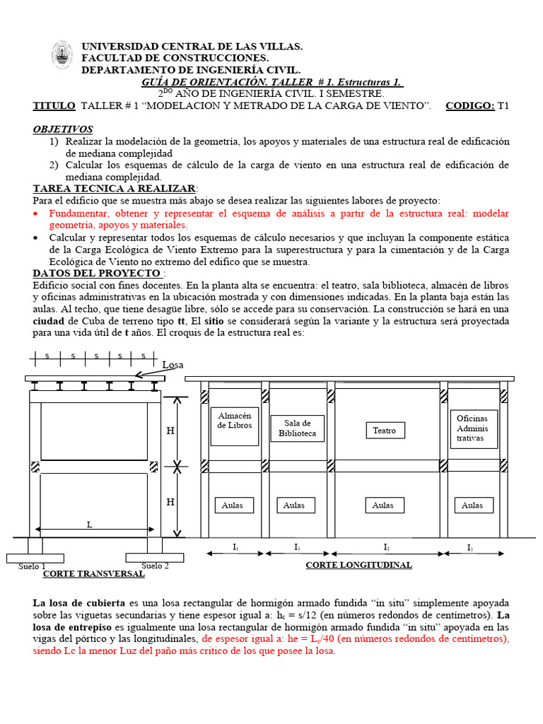 Taller de Modelación y Metrado de La Carga de Viento | PDF | edificio