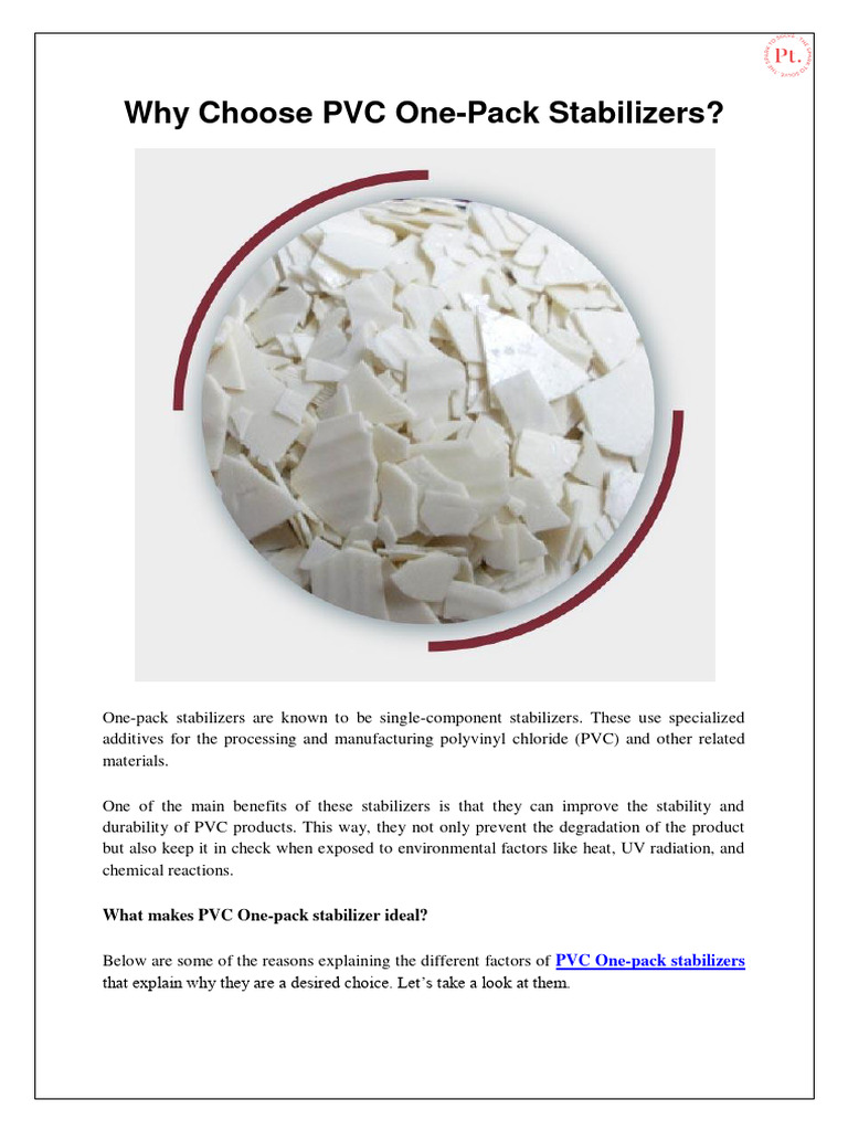 Why Choose PVC One-Pack Stabilizers | PDF | Polyvinyl Chloride | Chemical Substances