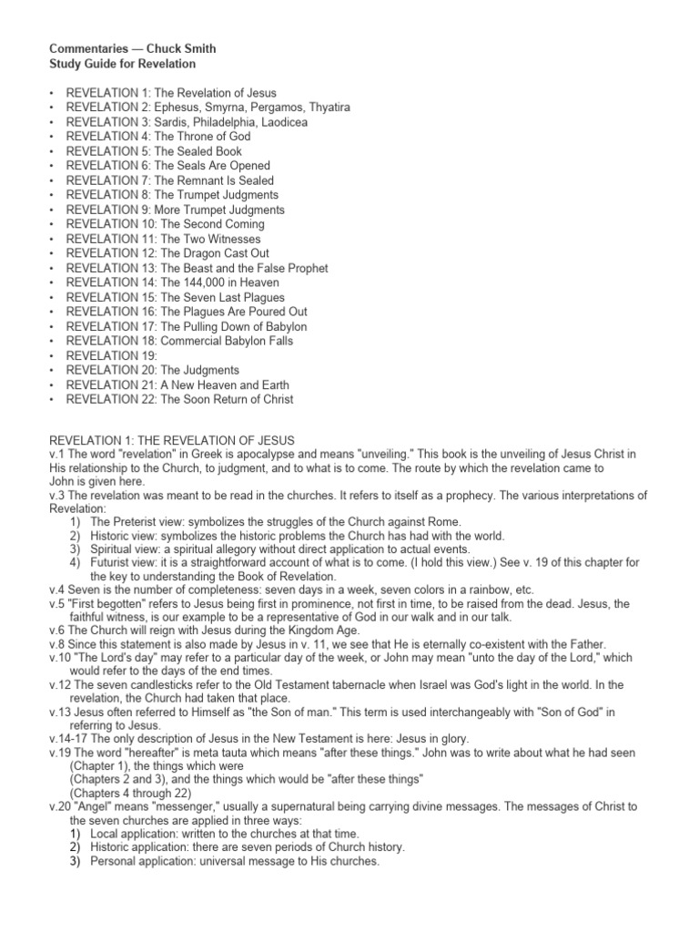 Revelation Pdf Book Of Revelation Elijah