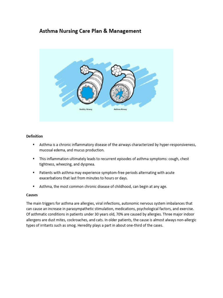 Asthma Nursing Care Plan Management | Download Free PDF | Asthma | Diseases And Disorders
