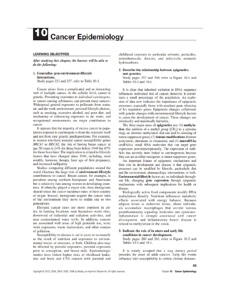 Cancer Epidemiology | PDF