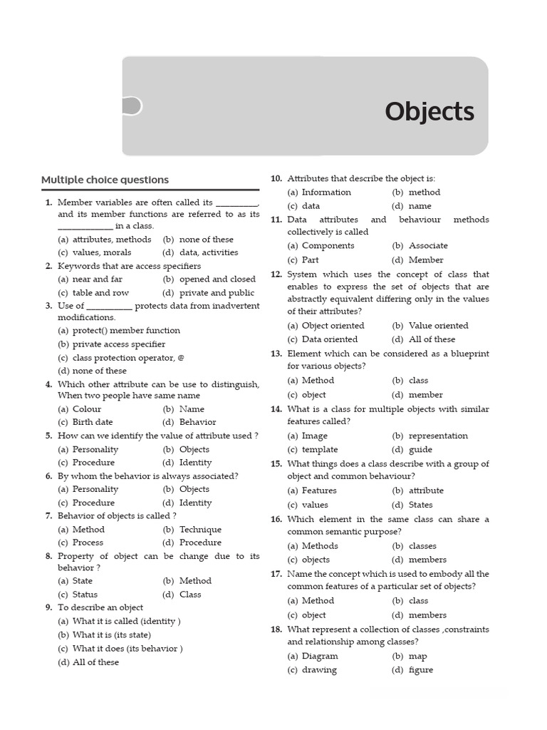 Objects Pdf Method Computer Programming Class Computer Programming