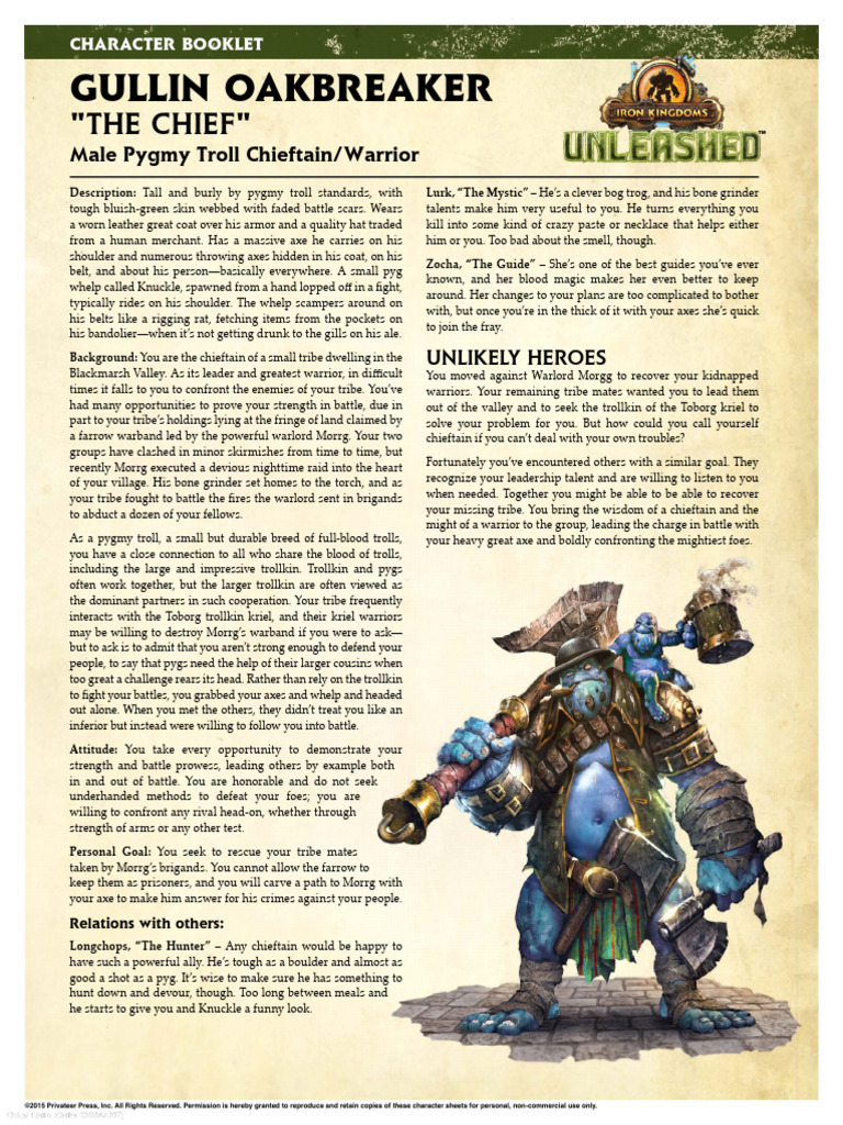 IK Unleashed Character Sheets Digital | PDF