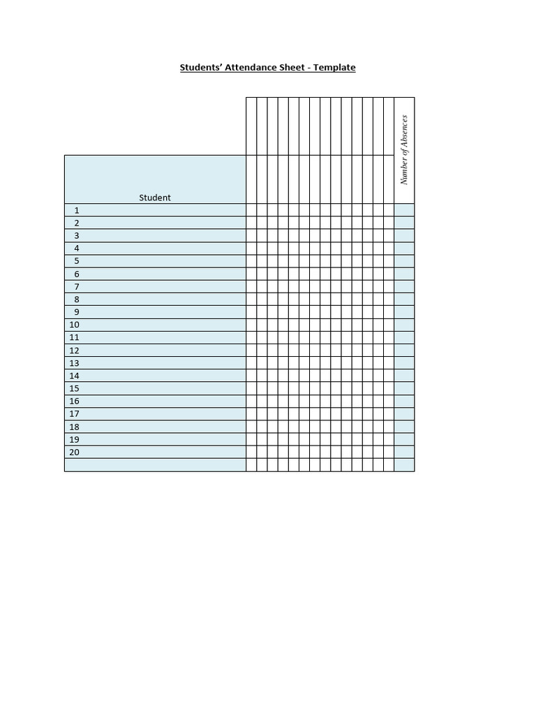 Attendance Tracker Template | PDF