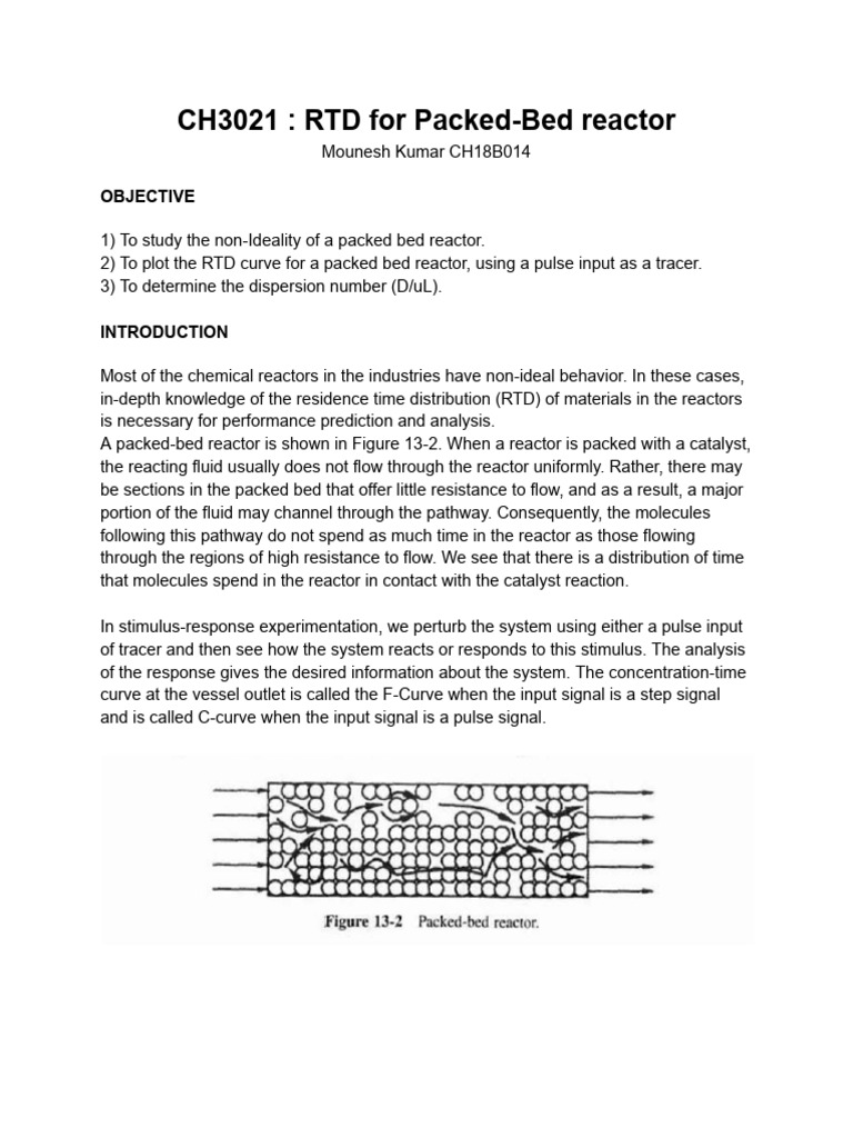 RTD Analysis in Packed-Bed Reactors | PDF | Chemical Reactor | Applied ...