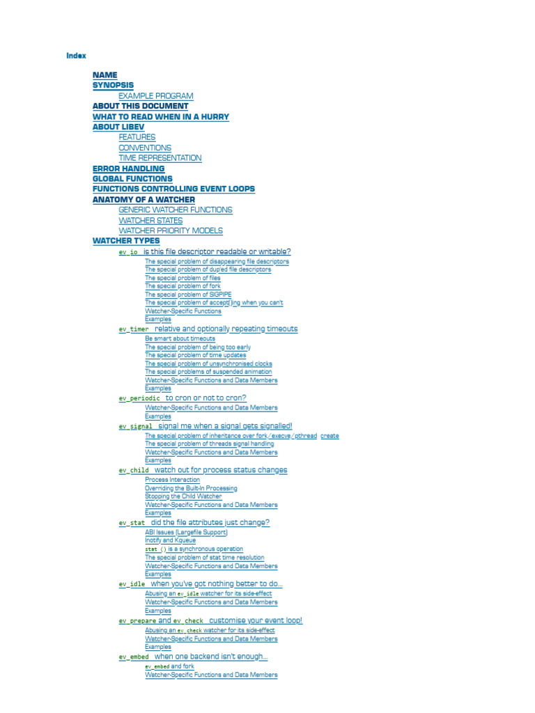 Libev - A High Performance Full-Featured Event Loop Written in C | PDF | Control Flow | Callback ...
