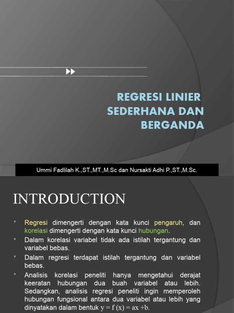 Panduan Regresi Linear Sederhana & Berganda | PDF