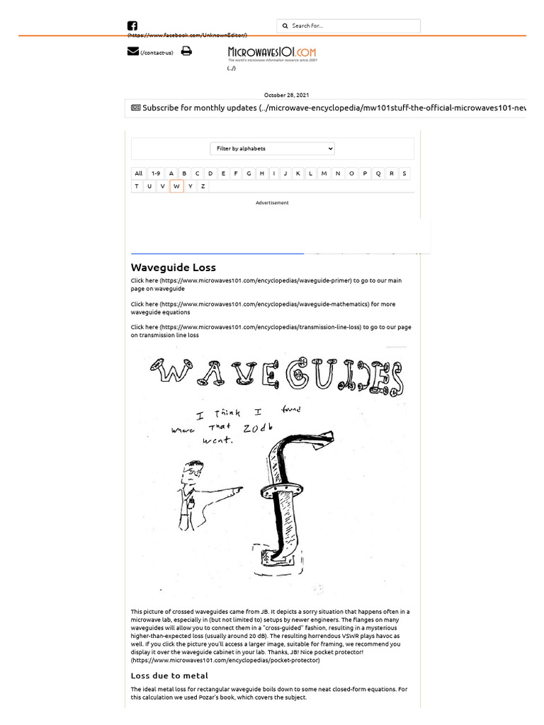 Microwaves101 - Waveguide Loss | PDF | Waveguide | Telecommunications ...