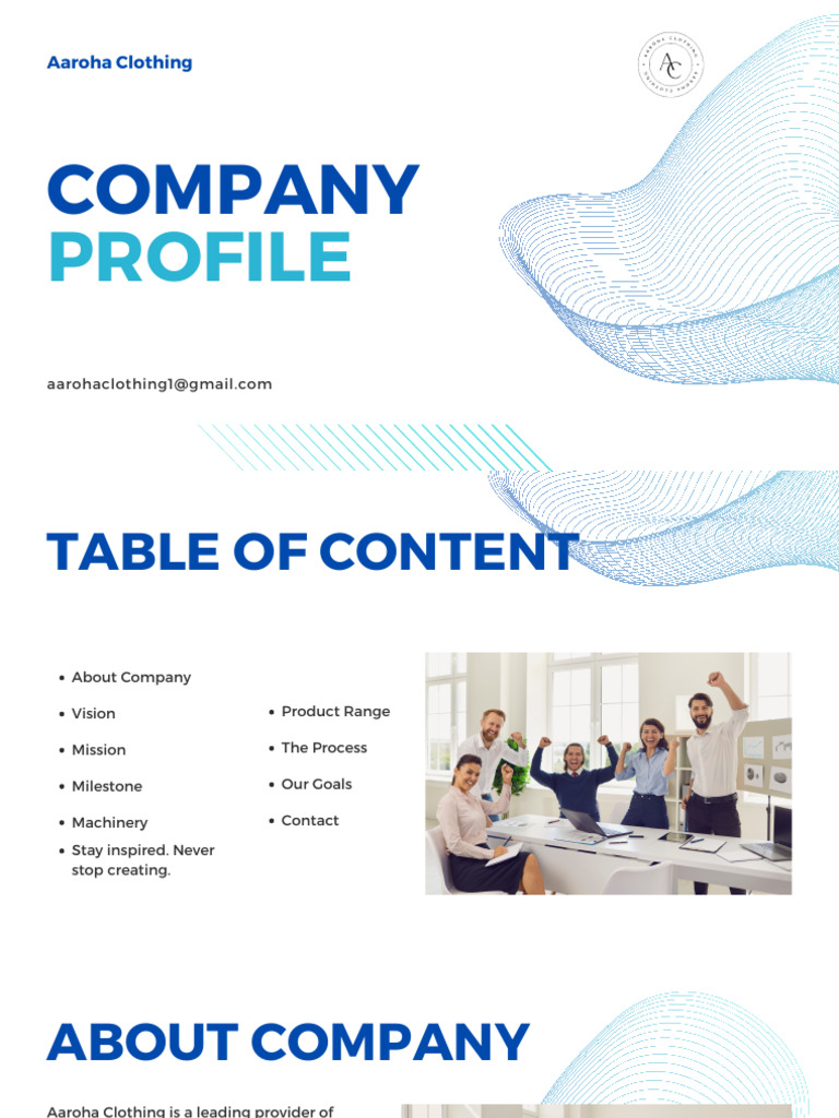 Company Profile - Aaroha Clothing | PDF | Clothing Industry | Clothing