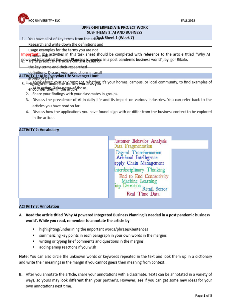 PW - Sub-Theme 3 - AI and Business - Task Sheet 1 - Student | PDF | Artificial Intelligence ...