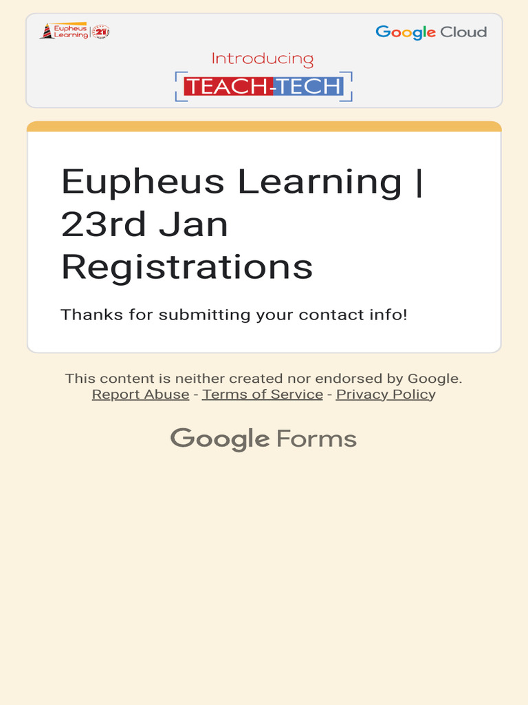 Eupheus Learning 23rd Jan Registrations | PDF | Wellness