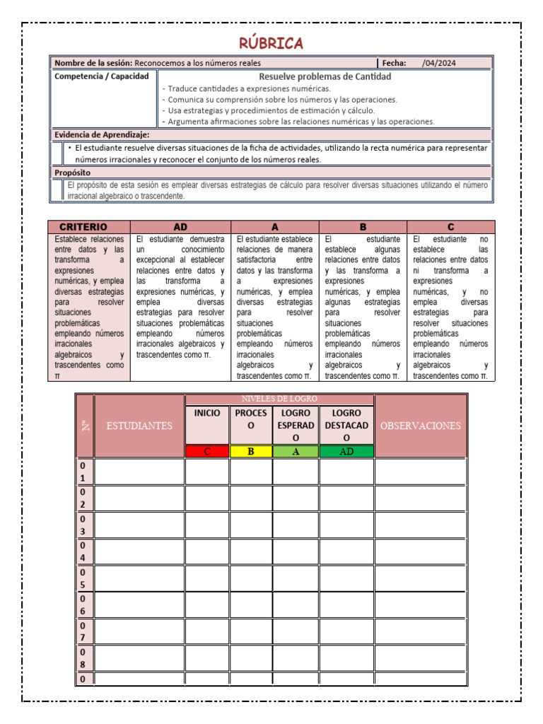 Unidad 1 - Ins - Eval - Sem 4 - Matemática 4° | PDF | Números | Número Real