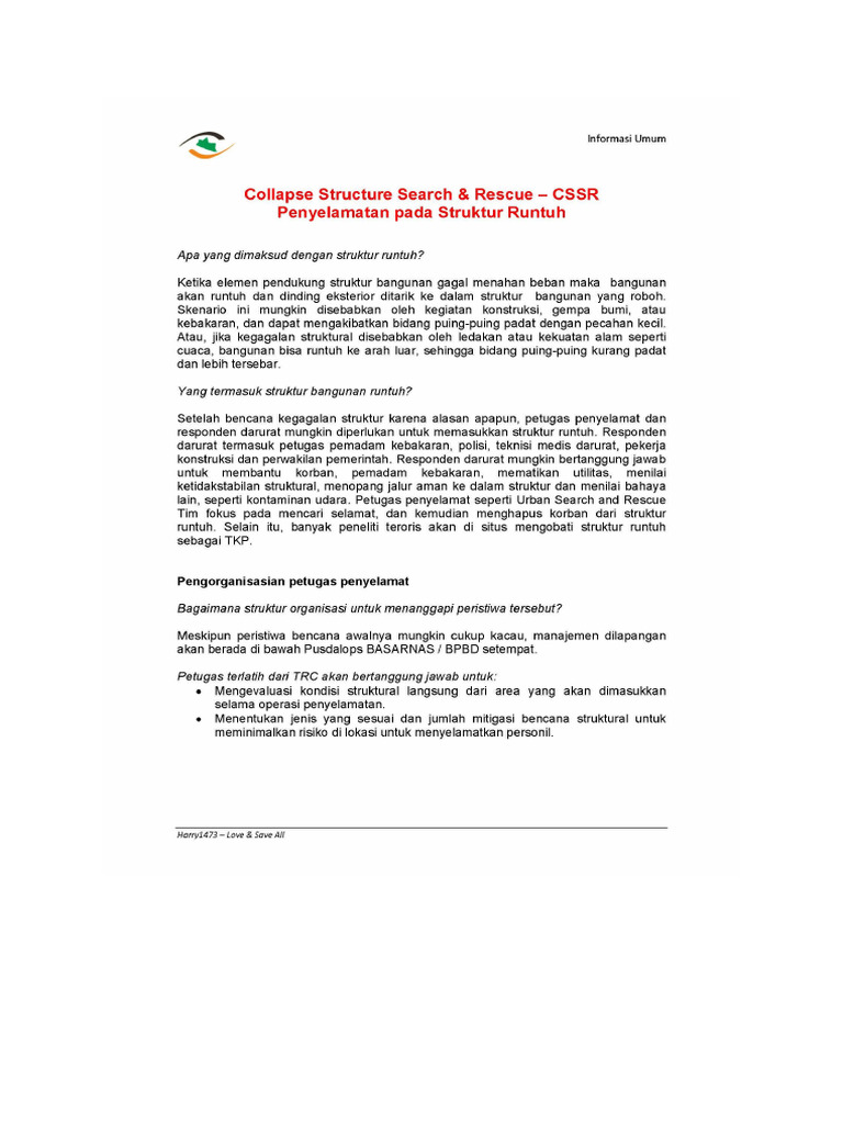 CSSR Petugas Penyelamat | PDF